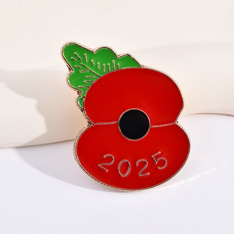 Poppie Pin 2025 Badge Red Poppies Pin Badge Remember Veteran Solider ...