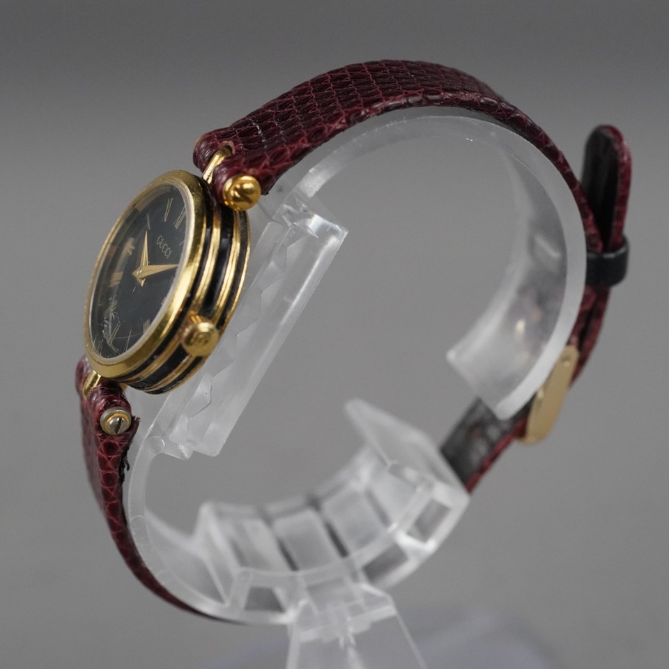 GUCCI Vintage Women's 2000L Wristwatch SherryLine Gold 21mm New Battery ...