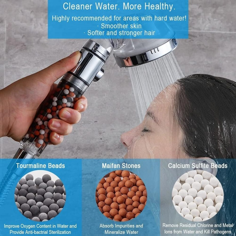 Setting High Pressure Shower Envy Shower Head with Beads Water Saving ...