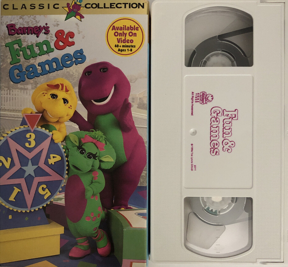 VHS Barney Barneys Fun and Games(VHS,1996) TESTED-RARE VINTAGE-SHIPS N ...