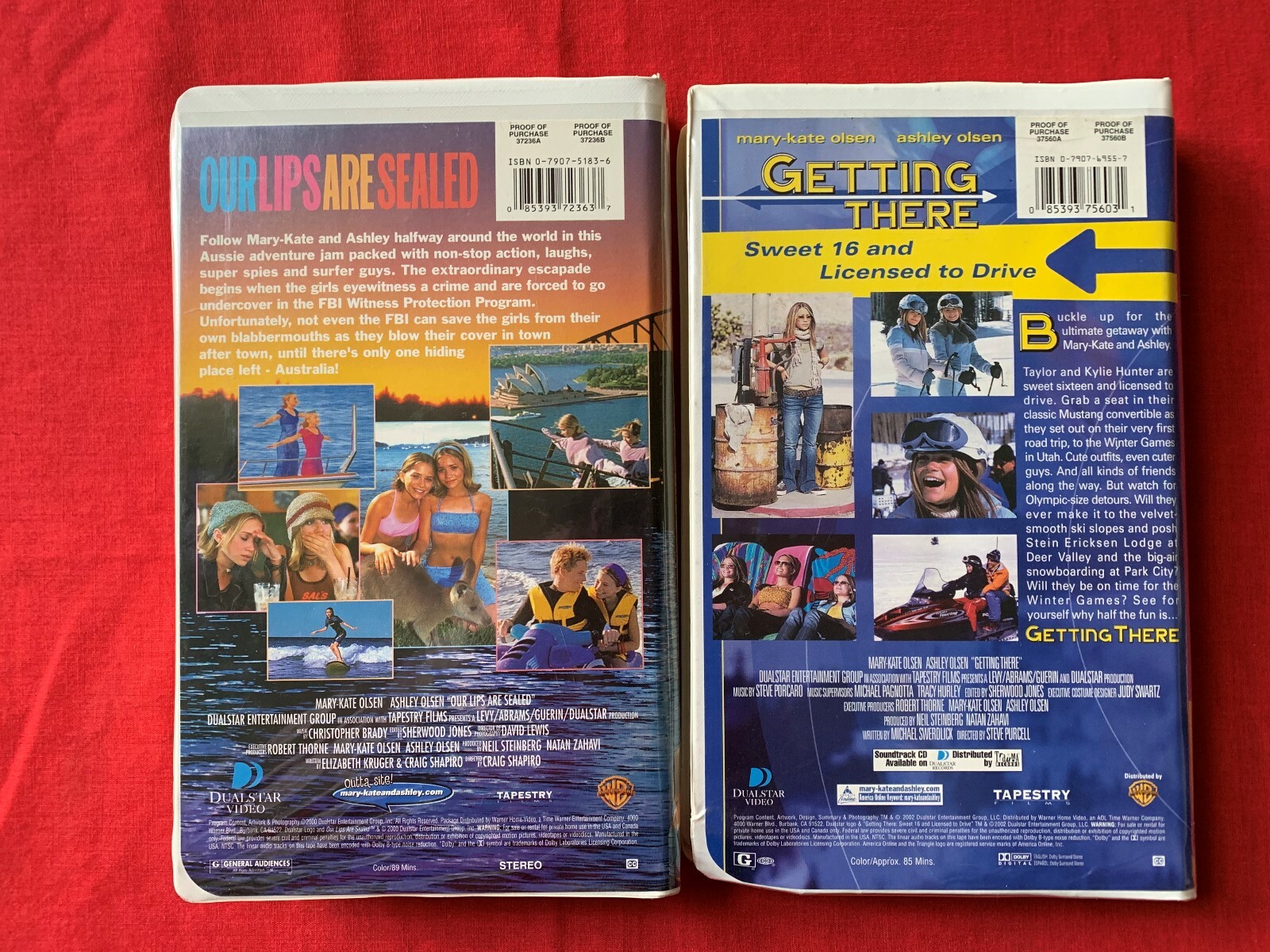 MARY-KATE & ASHLEY OLSEN -GETTLING THERE + OUR LIPS ARE SEALED -2 VHS ...
