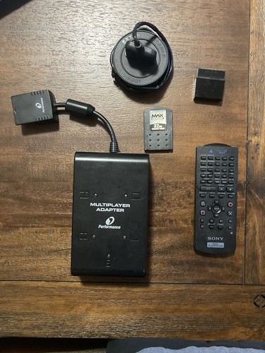 PlayStation 2 Accessory Lot Remote Memory Card 32MB Multiplayer Adapter ...