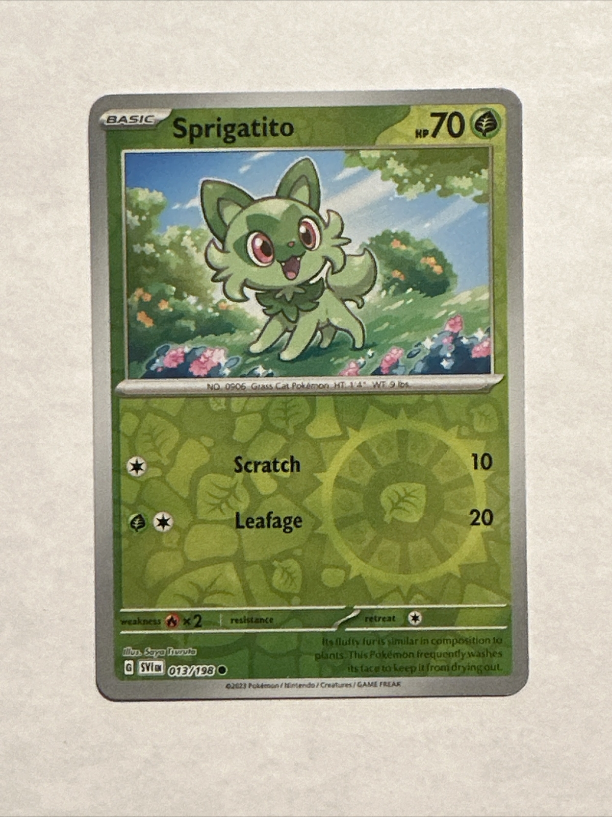 Pokemon TCG Sprigatito - 013/198 Scarlet & Violet Base Set Reverse Holo ...