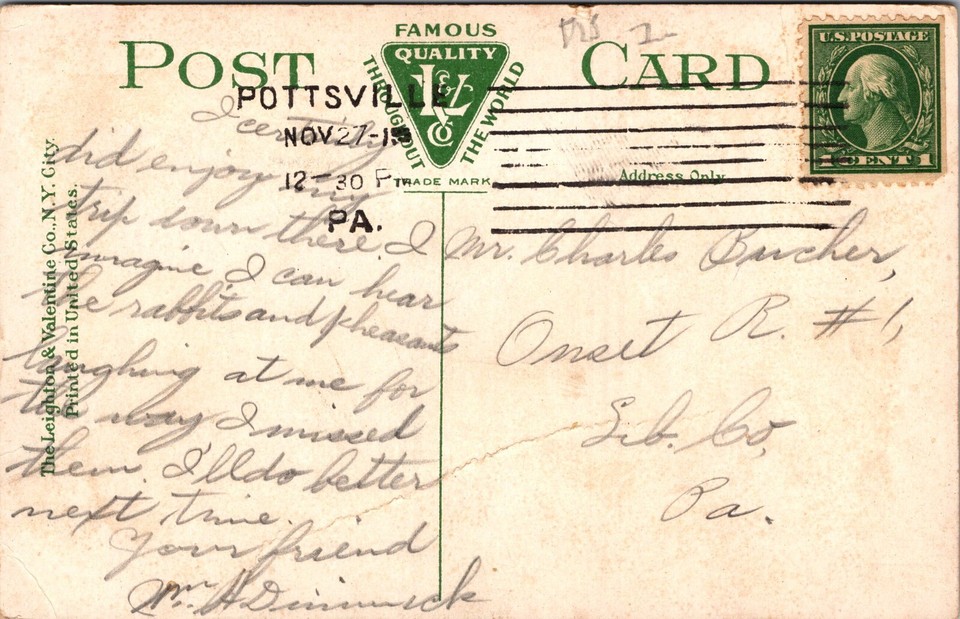 postcard The Park and Lake Tumbling Run Pottsville PA postcard | eBay