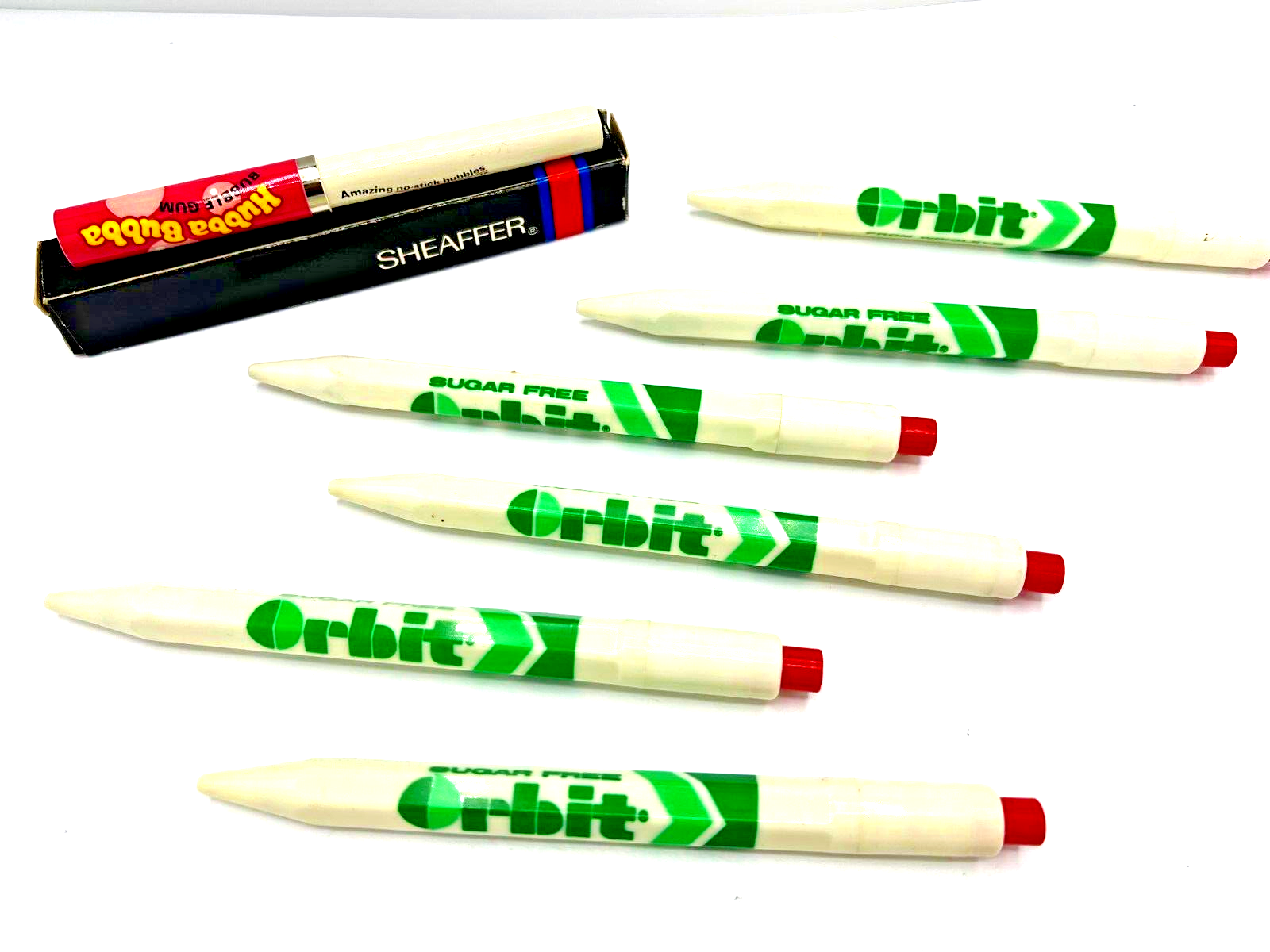 7 Piece Vintage Wrigley Chewing Gum Advertising Pens Hubba Bubba-Orbit ...