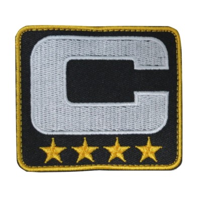 Black Captain C Patch 4 Gold Stars Sports Jersey Embroidered Hook Loop ...