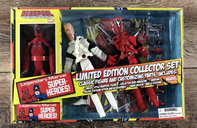 MIB 2016 Deadpool 8 Inch Diamond Select Retro Mego Figure Collector Set ...