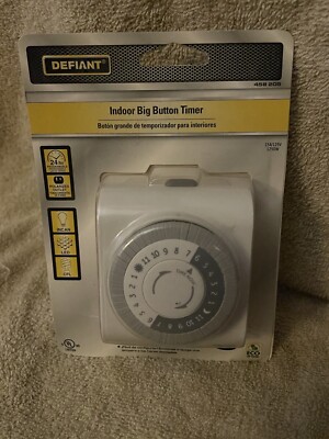 Defiant Indoor Big Button Timer, Indoor Plug-In 24 Hour Programmable ...