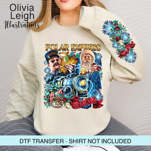 Polar Express Christmas Dtf Heat Transfer Iron On, Womens, Childrens ...
