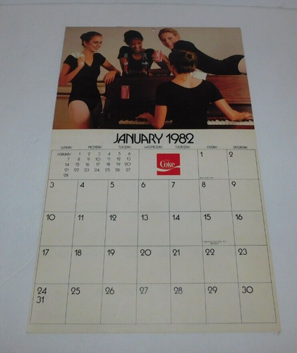 NEAT VINTAGE 1982 COCA COLA WALL CALENDAR 17 1/2" X 11" | eBay