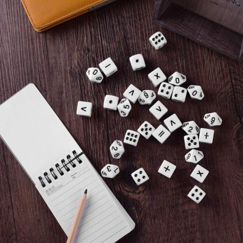 30Pcs/Pack 16mm Acrylic Mathematical Dices Board Game Props Educational ...