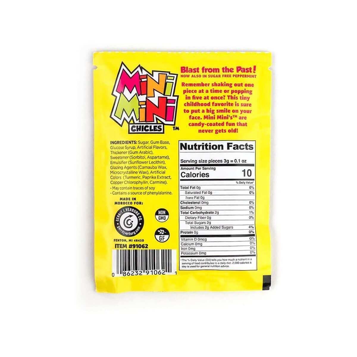 Gerrit 15.8 oz Box ASSORTED MINI MINI CHICLES Chiclets Chicle Gum Candy ...