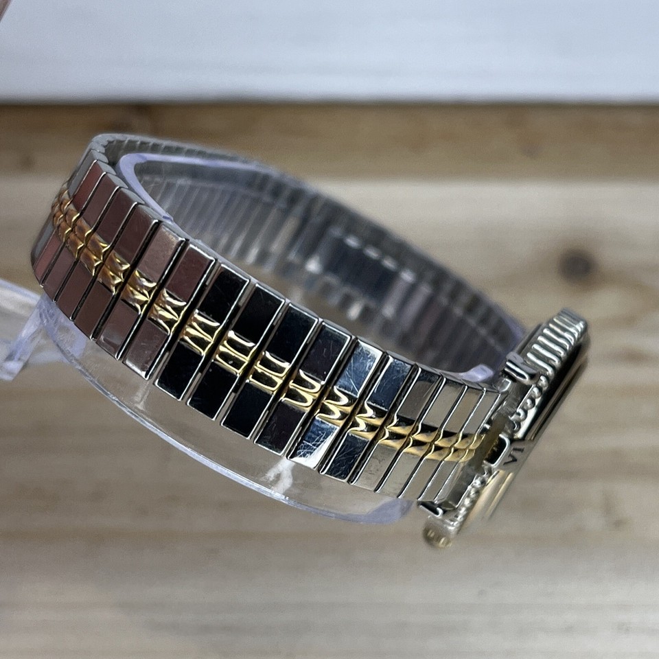 Victoria Rhein Women's Silver & Gold Toned Analog Watch Stretch Band ...