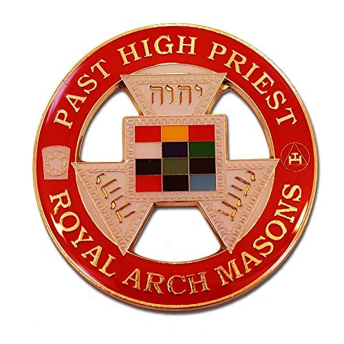 Royal Arch Masons Past High Priest Round Masonic Auto Emblem - [Red ...