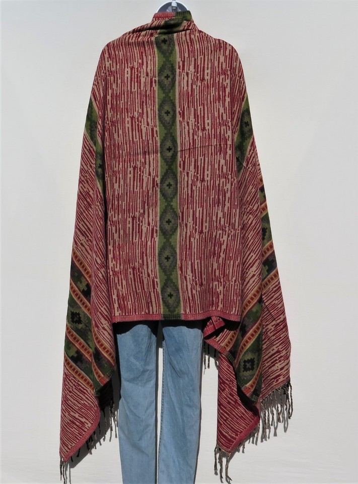 Yak+Sheep Blend|Tribal|Shawl/Throw| Handloomed|Reversible|Colors: Red ...