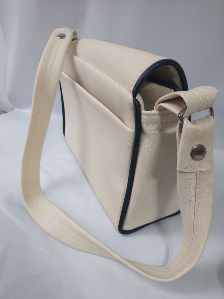 VTG The Original Florida Keys Handbag Sailboat Embossed Painted Ivory w ...