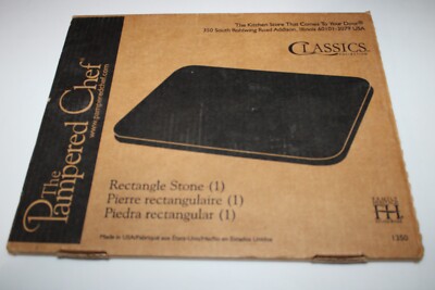 PAMPERED CHEF 1350 STONEWARE RECTANGLE BAKING STONE PIZZA 12X15 COOKIE ...
