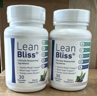 2x LEAN BLISS DIETARY SUPPLEMENT for HEALTHY WEIGHT SUPPORT 30 CHEWABLE ...