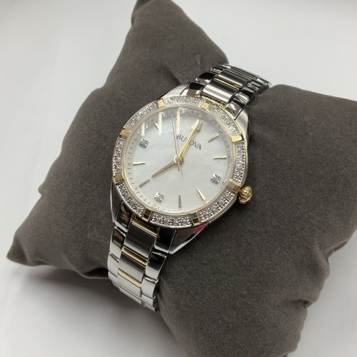 BULOVA Women's Sutton Two-Tone Stainless Steel Diamond WATCH 98R263 | eBay