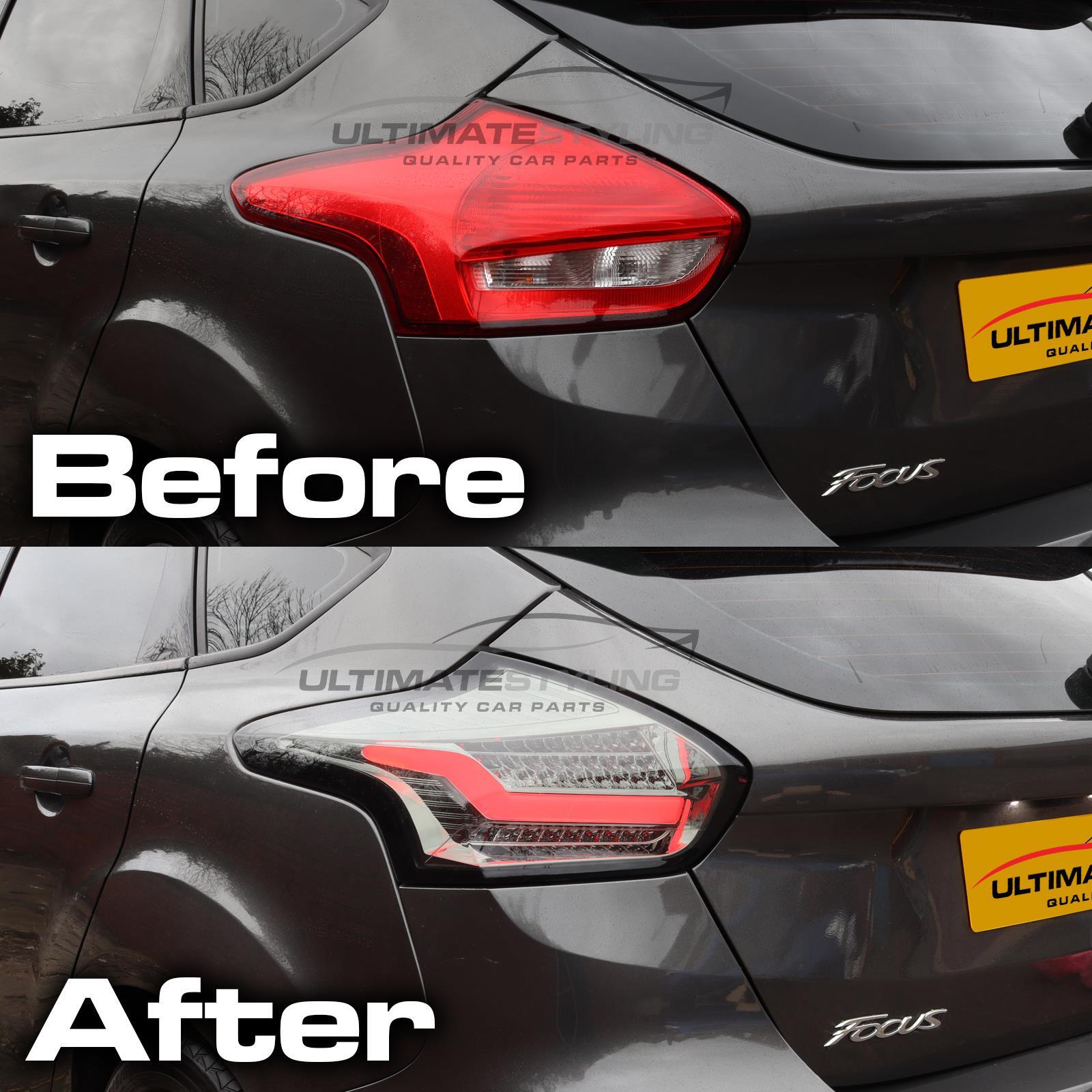 Ford Focus LED Rear Lights Mk3.5 2014-2018 Dynamic Flashers Smoked ST ...