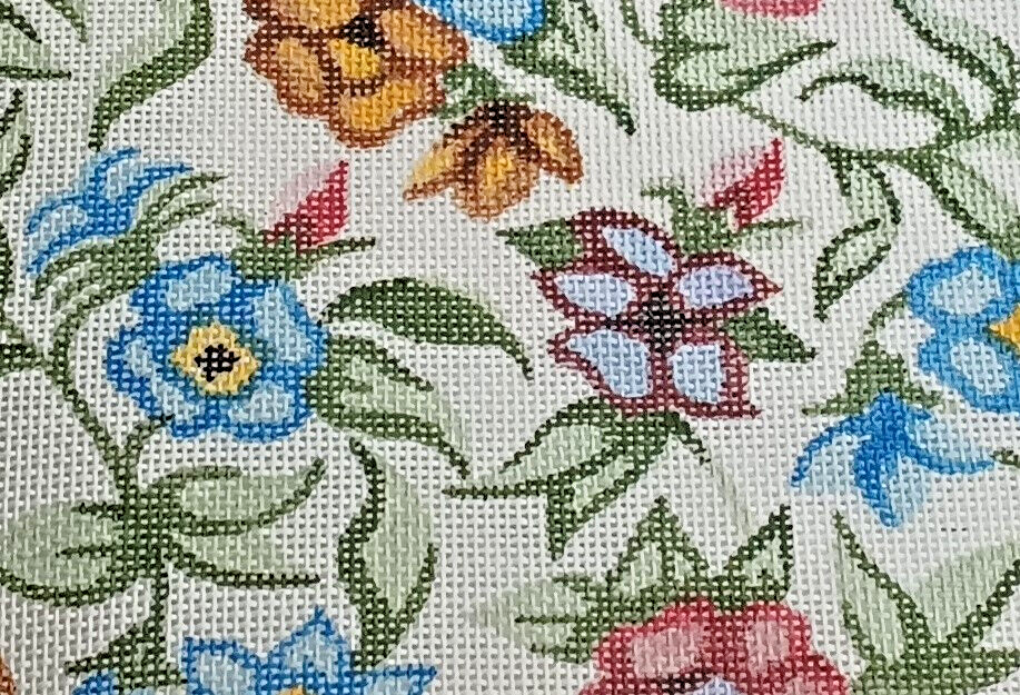 Handpainted Needlepoint Canvas Floral Purse with Strap Small 6.75x5 18M ...