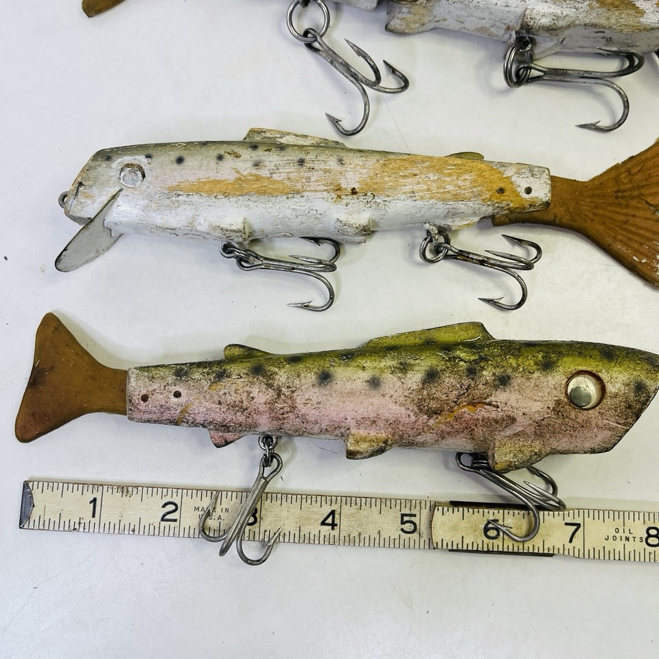 AC PLUG VINTAGE WOODEN Lure Jointed Swimming Minnows AS-IS Lot 5 | eBay