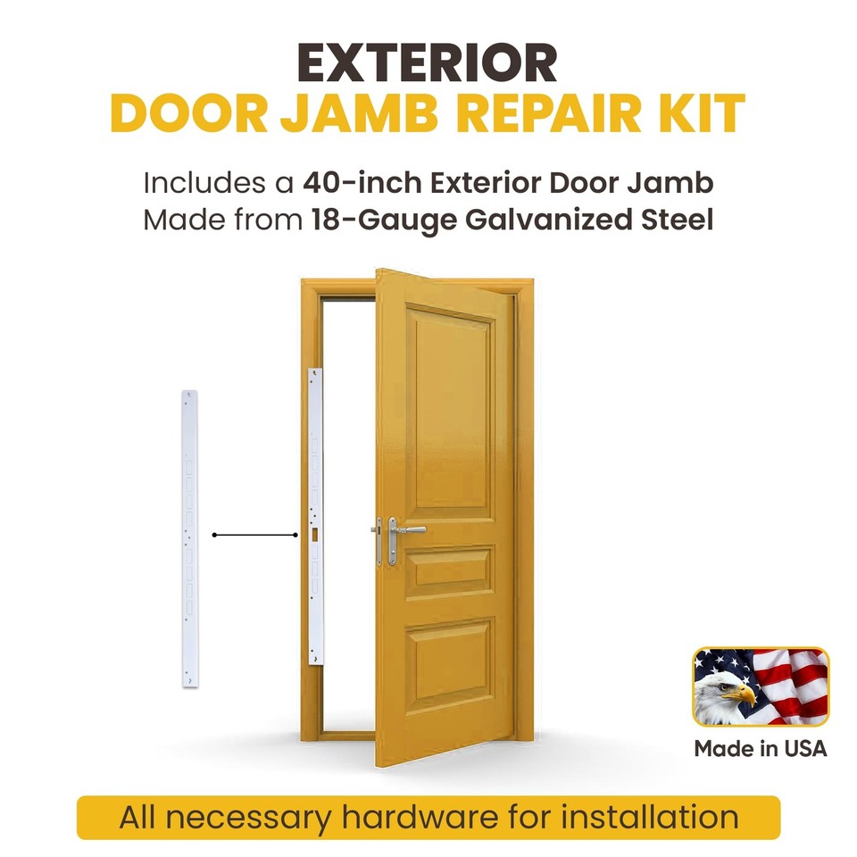 Fix A Jamb Exterior Door Jamb Repair Kit for Door Lock Security White ...
