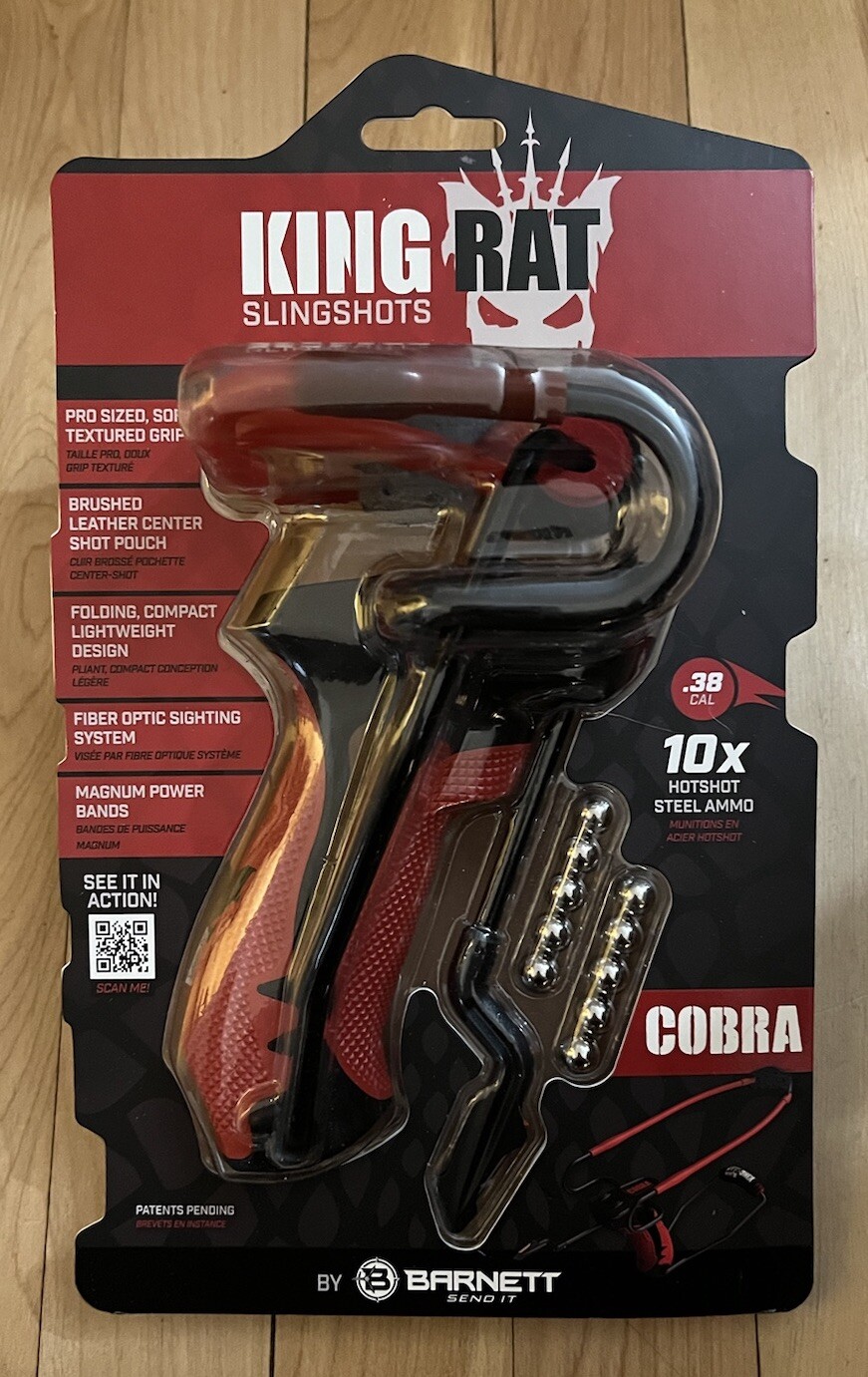 Barnett BAR50003 King Rat Cobra Black/Red Slingshot Set for sale online ...