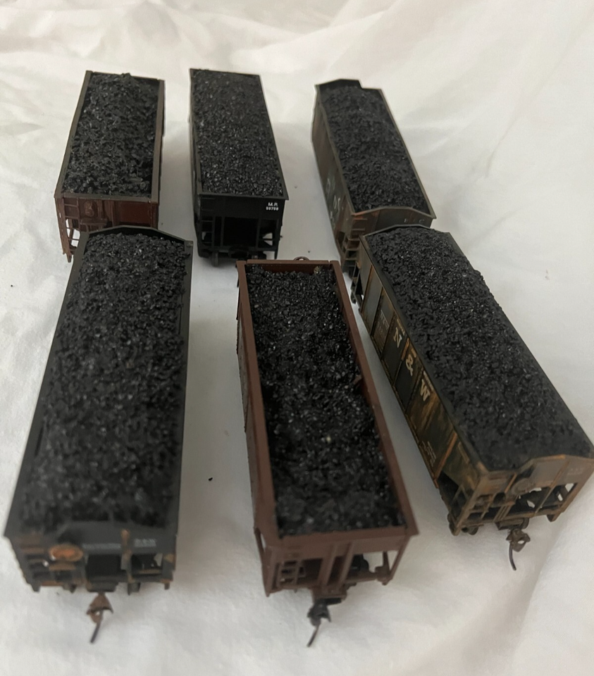 Six HO Scale Custom Weatherd Hopper w/Coal Loads | eBay