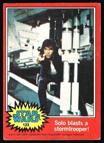 1977 Topps Star Wars Vintage Series 2 Red #123 Solo Blasts Stormtrooper ...