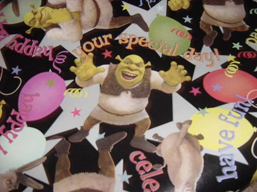 SHREK BIRTHDAY GIFT WRAP WRAPPING PAPER ROLL LOT OF 3 ROLLS 24" x 15 ...