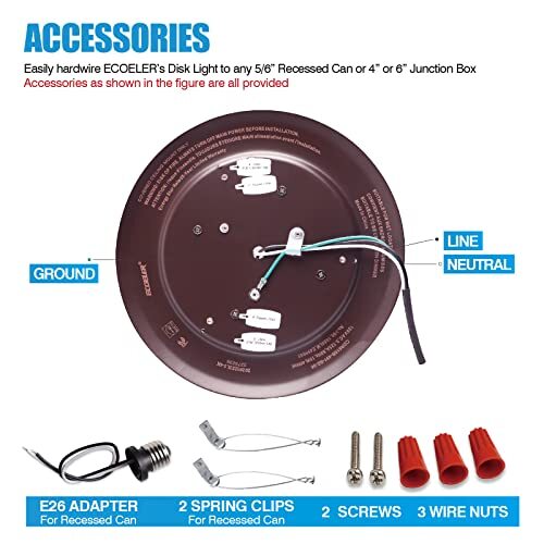 4Pack 6inch Dimmable LED Disk Light Flush Mount Ceiling Fixture for ...