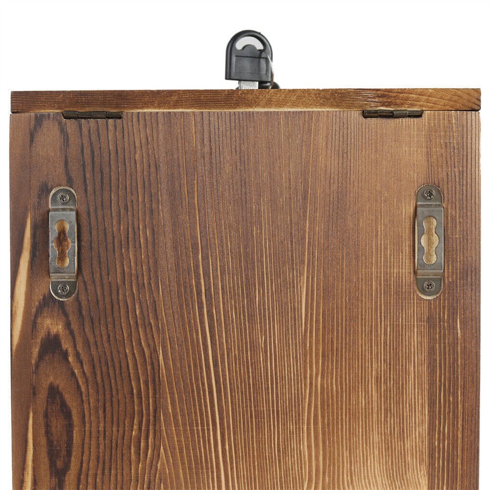 Rustic Solid Burnt Wood Suggestion Box Donation Tip Collector with ...