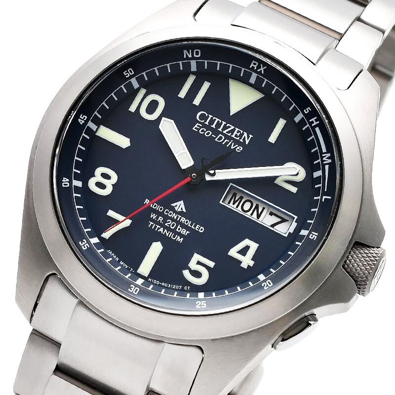 CITIZEN PROMASTER LAND AT6080-53L Titanium Eco-Drive Solar Watch Navy ...