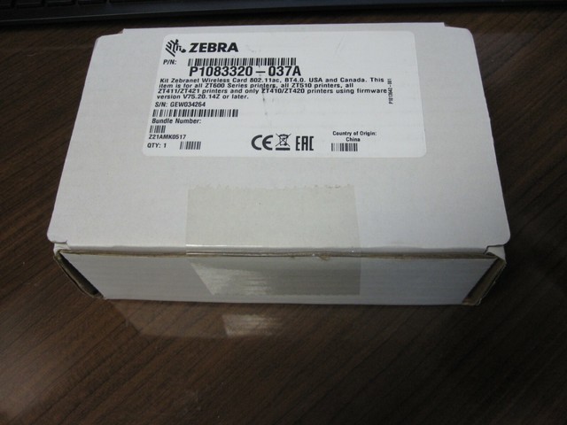 Zebra ZebraNet 802.11ac Wireless Card P1083320-037a for Zt600 Zt510 for ...