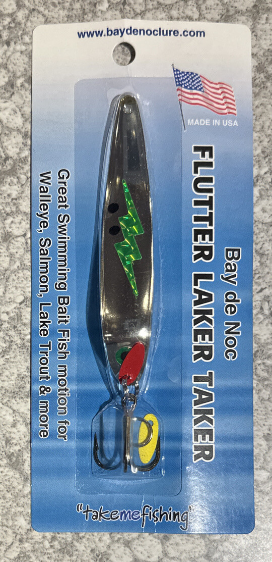 Bay De Noc Flutter Laker Taker 1/4 OZ Silver Green | eBay