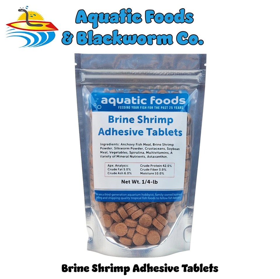 Brine Shrimp Glass Adhesive Tablets for Oscars, Catfish, Cichlids, All ...