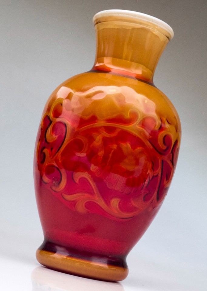 Avon Spring Bouquet Fragranced Vase, Coated Glass 1981 Amber Red ...