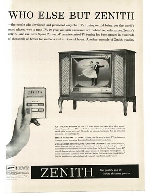 1959 Zenith Lafayette Console TV with Space Command 400 Remote Vintage ...