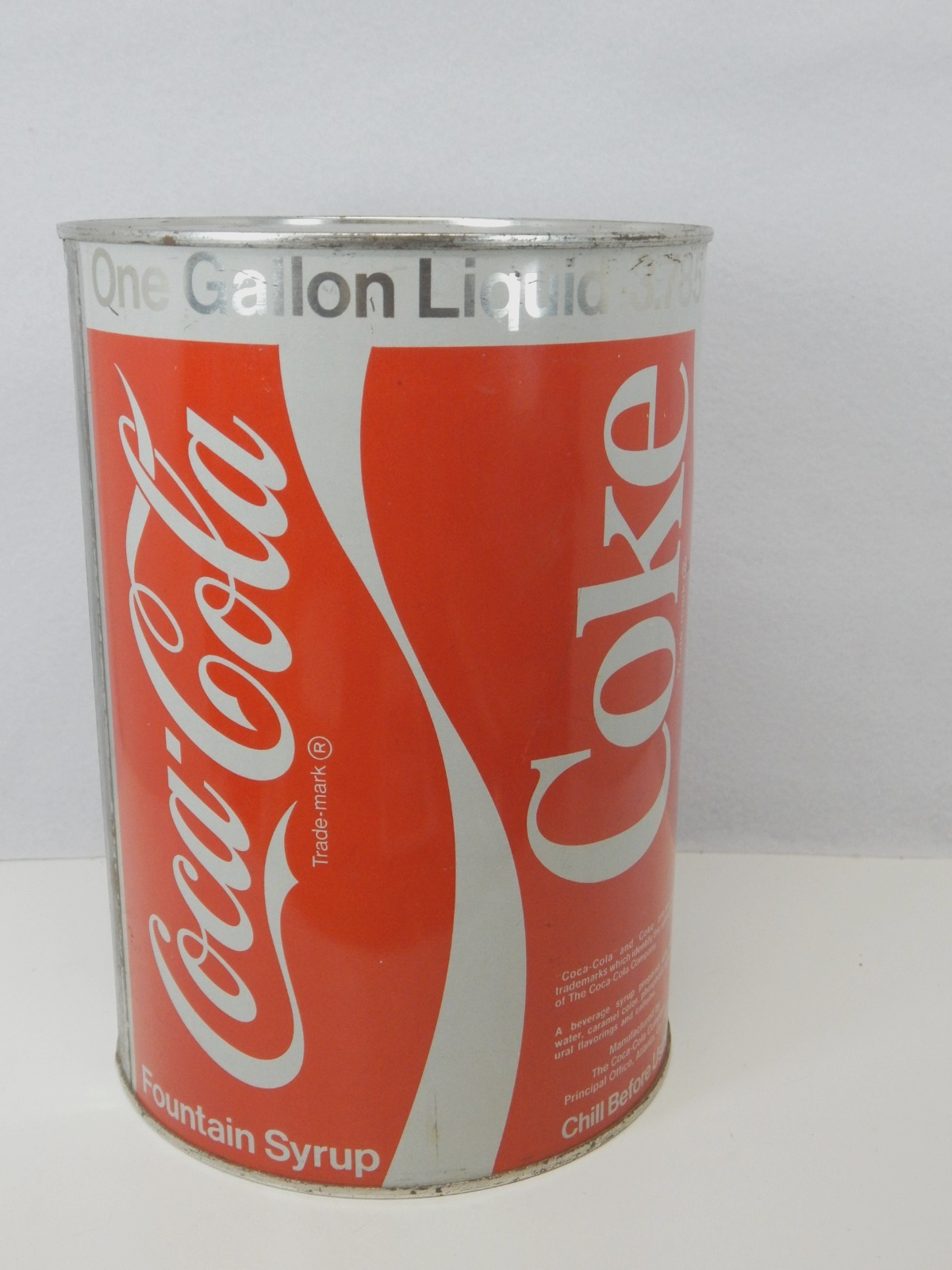 Vintage 1970s Coca-Cola Coke Syrup 1 Gallon Metal Can Empty Sealed Rare ...