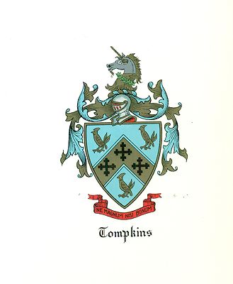 Great Coat of Arms Tomkins Family Crest genealogy, would look great ...