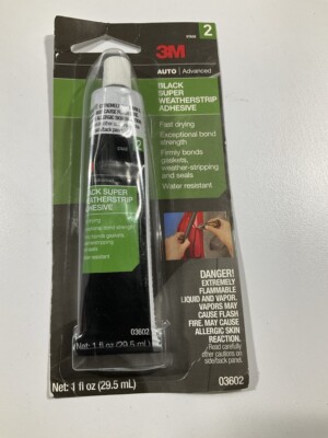 3M 03602 Black Super Weatherstrip Adhesive 1 FL Oz Tube | eBay