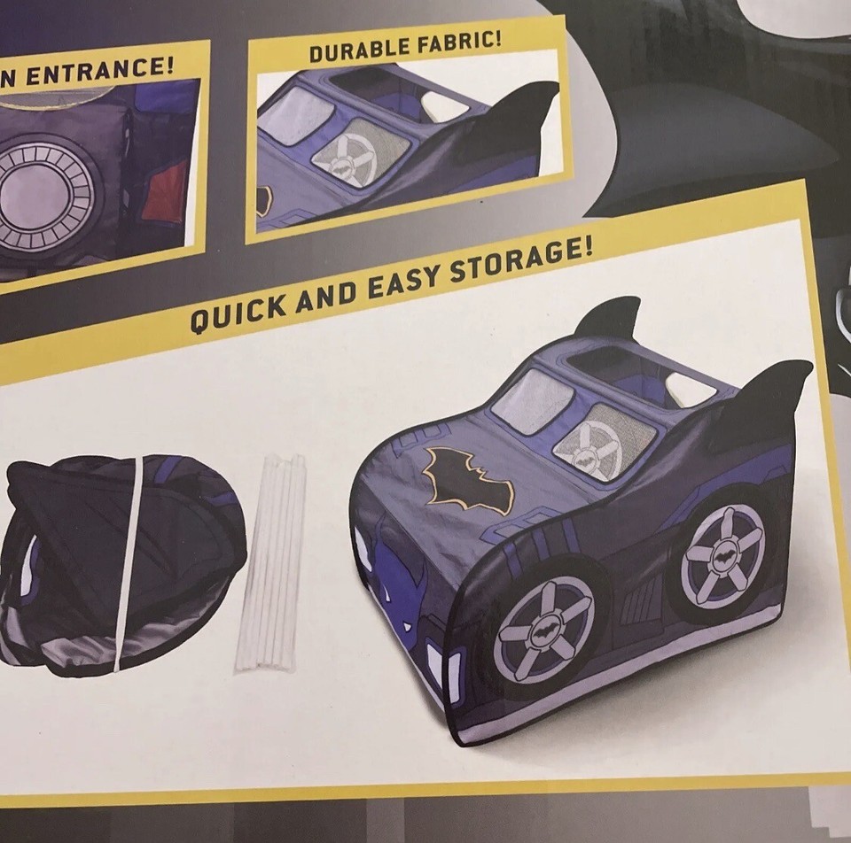 Sunny Days Batman Pop Up 3D Batmobile Tent Indoor Playhouse New in ...
