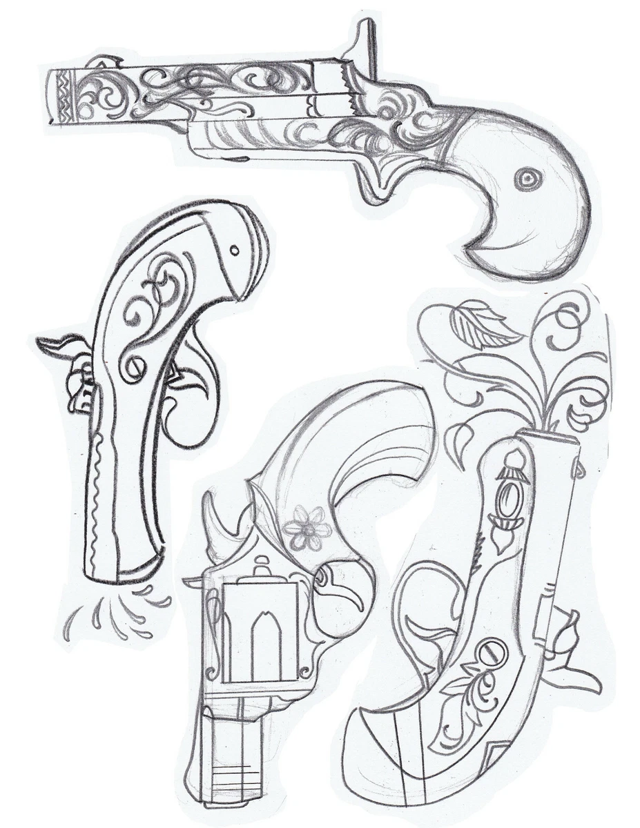 Creative Gun Tattoo Drawings Pin on Screenshots