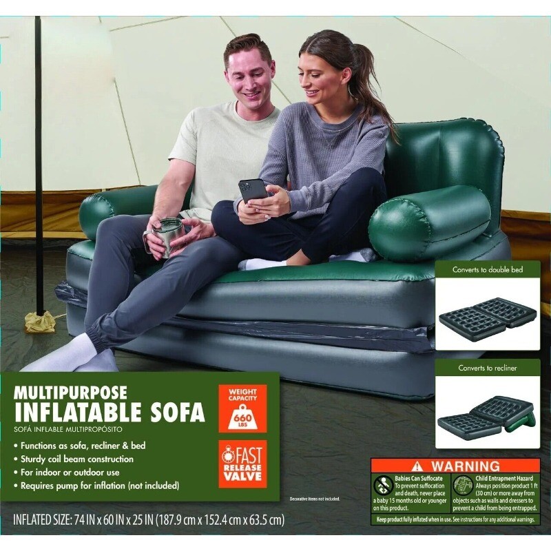 Multi-Max 5-in-1 Inflatable Air Couch Sofa Air Bed, Mattress Compact ...