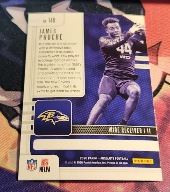 2020 Panini Absolute JAMES PROCHE Baltimore Ravens Rookie Card RC | eBay