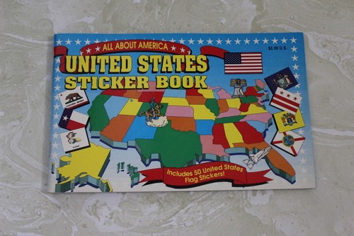 VTG. ALL ABOUT AMERICA UNITED STATES STICKER BOOK WITH ( 50 ) STICKERS ...