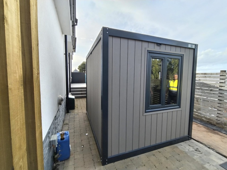 insulated modular office outbuilding garden room man cave pod gym dog ...