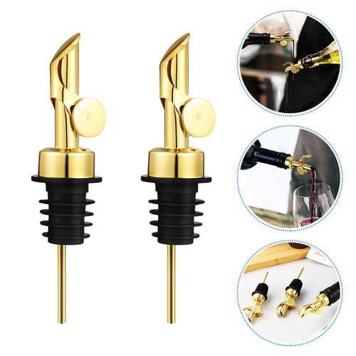 2 Pcs Spirit Pourers for Bar Wine Bottle Spouts Oil Cork Olive Conical ...