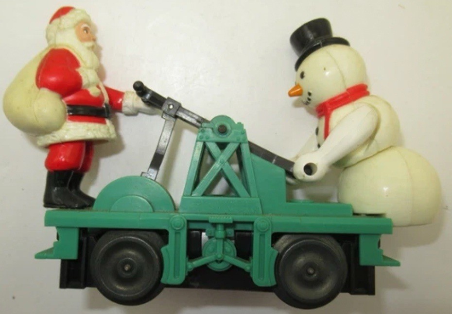 LIONEL CHRISTMAS SANTA CLAUSE & SNOWMAN HANDCAR OPERATING 6-18422 O ...